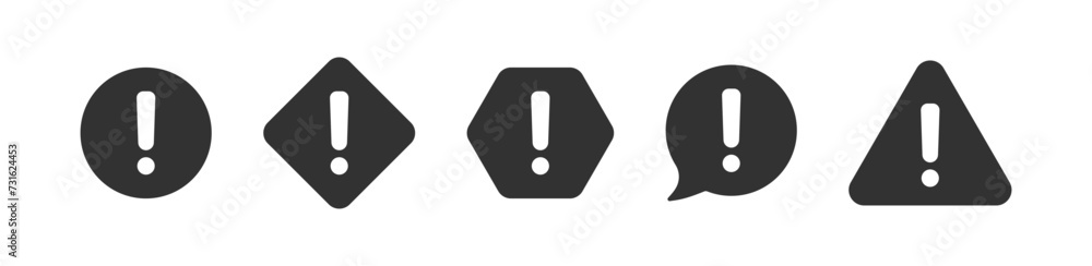 Exclamation mark icon. Attention, caution, warning, danger, risk ...
