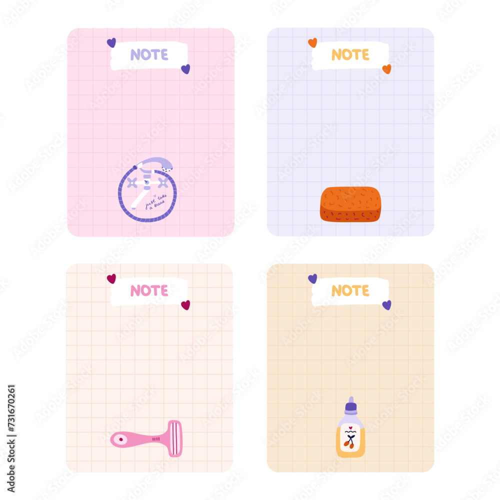 Cute hand drawn notebook template for to do list and notes with spa ...