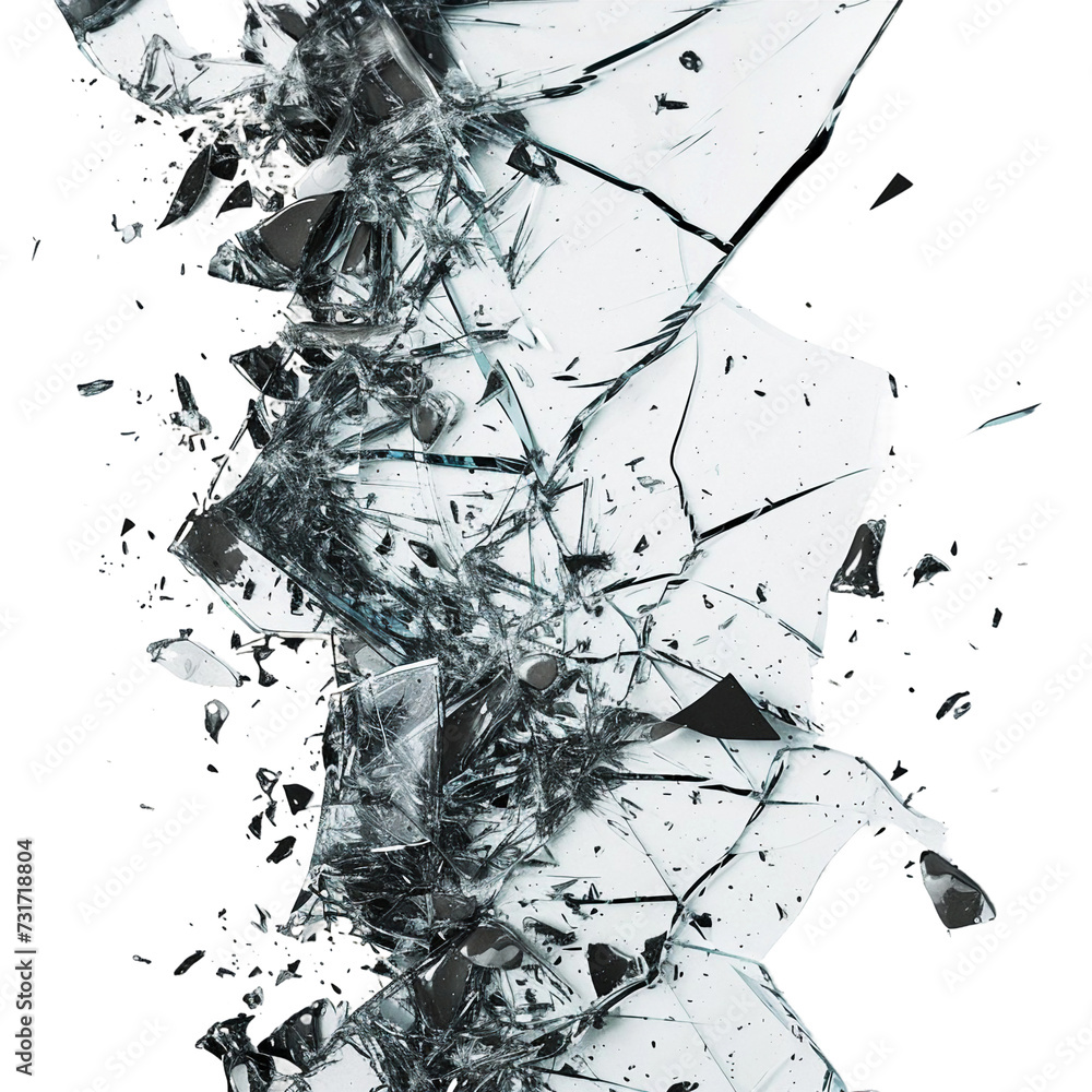 Shattered glass, transparent background, isolated image, generative AI ...