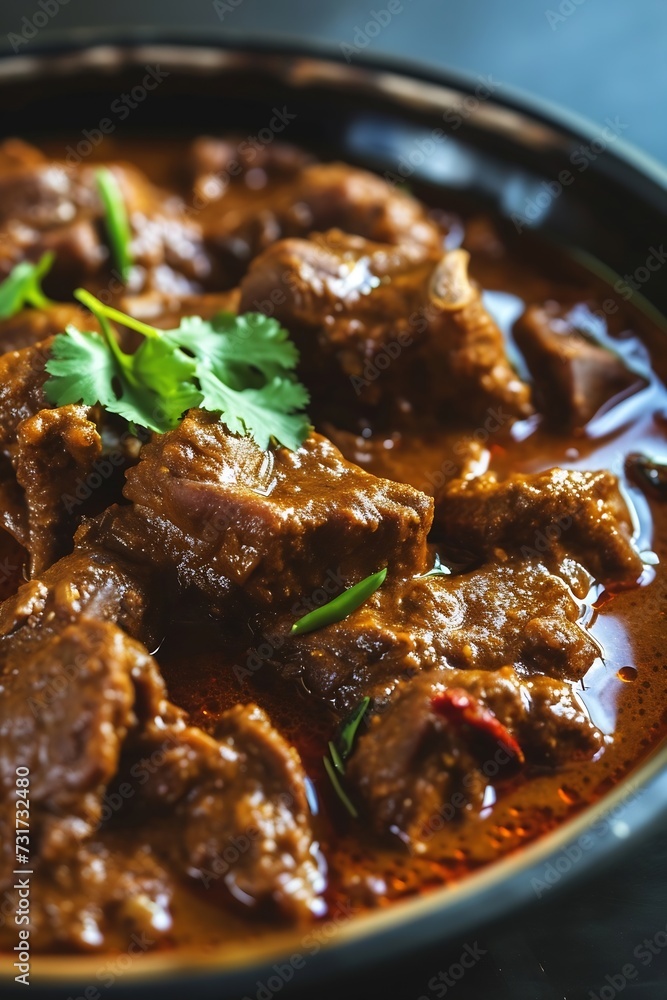 Traditional homemade Mutton curry from Asian cuisine. Spicy beef curry ...