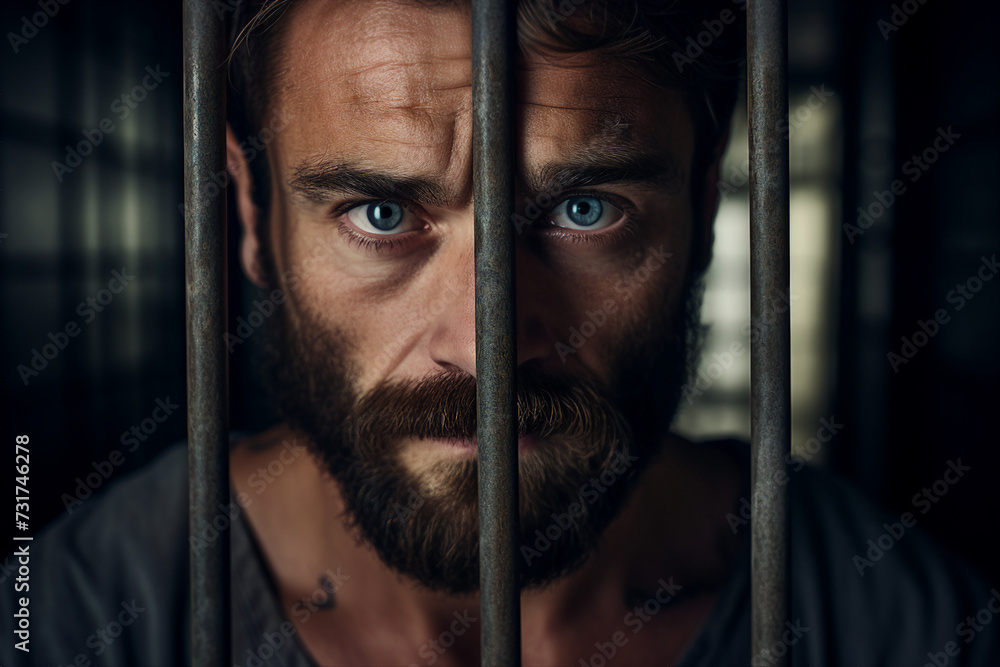 Generative AI picture restricted freedom concept prisoner in jail ...