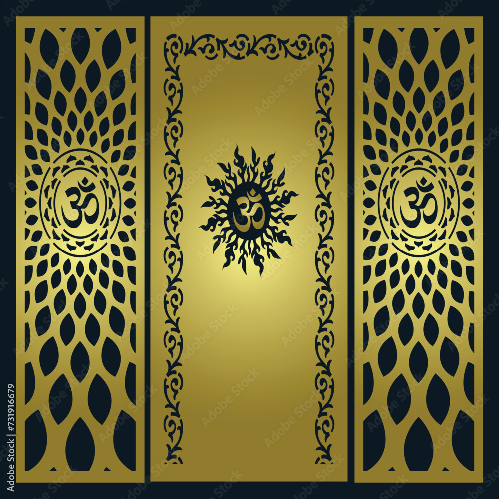 Om Jali design, Om cnc cut jali, corian jali for Temple Mandir door ...