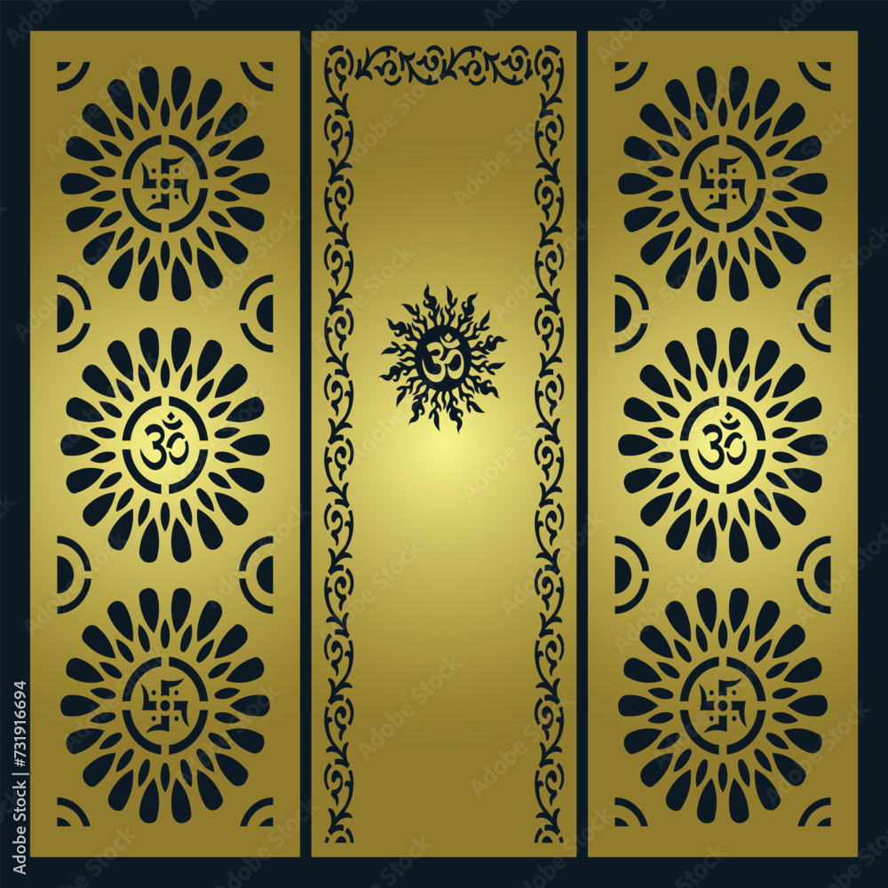 Om Jali design, Om cnc cut jali, corian jali for Temple Mandir door ...
