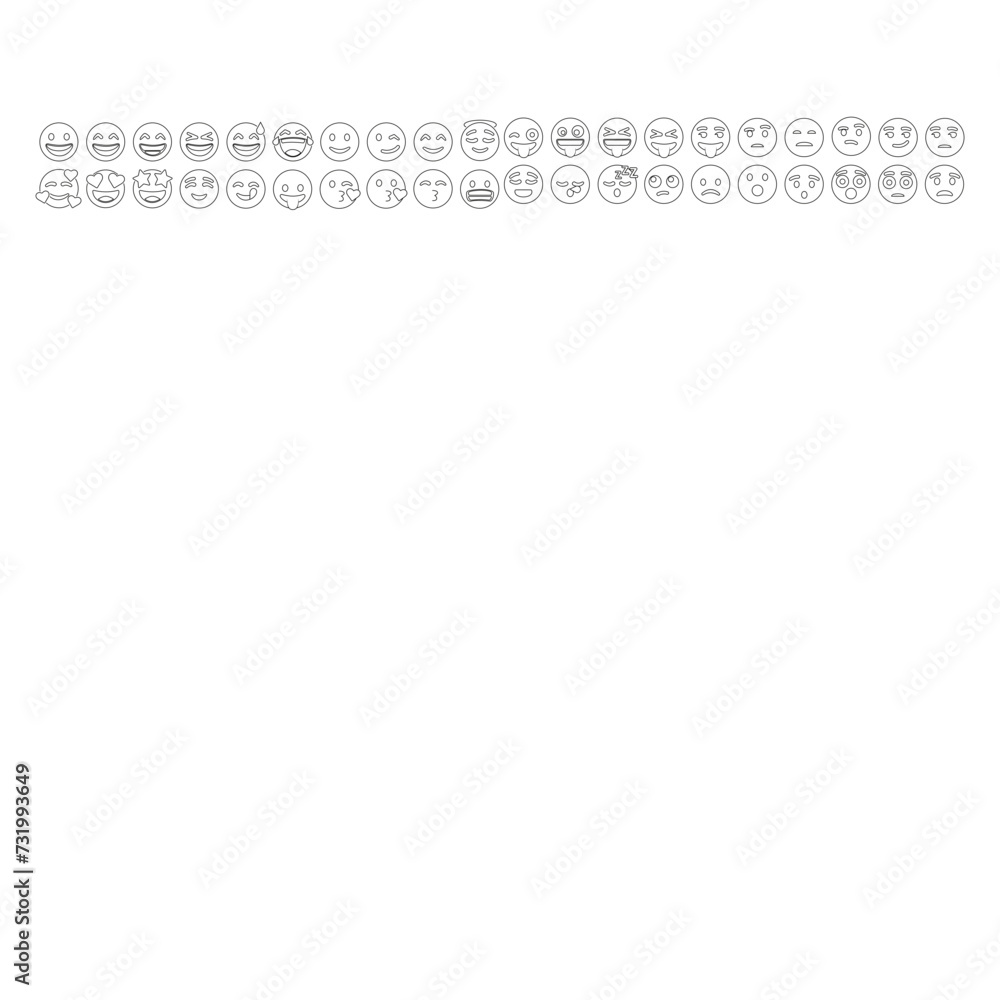 Emoji face emoticon funny line eight black icon expression smiley face ...