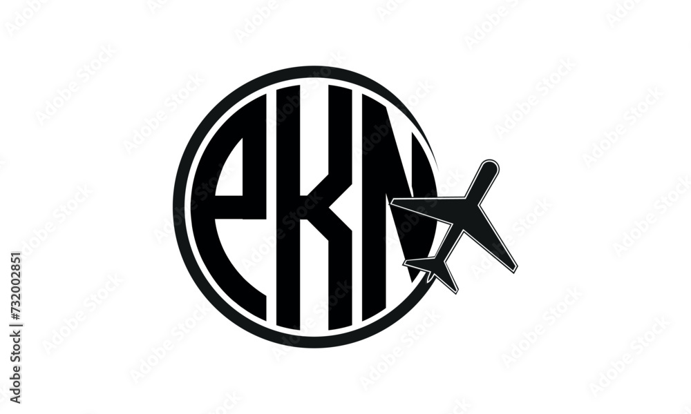 PKN three initial letter circle tour & travel agency logo design vector ...
