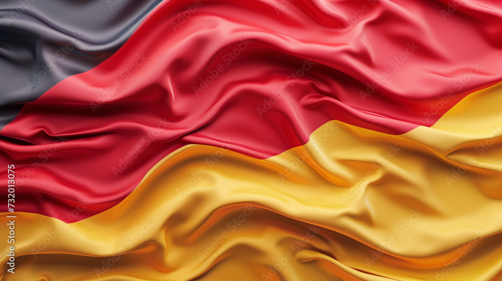Germany Flag for olympic games, elegant wavy flowing silk fabric ...