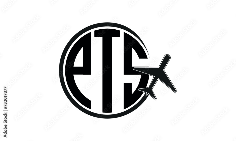 PTS three initial letter circle tour & travel agency logo design vector ...
