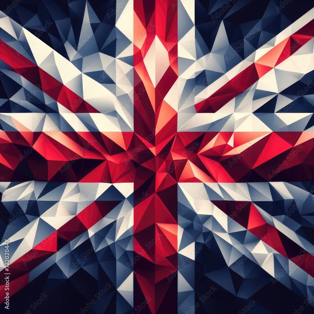United Kingdom national flag in Polyart style, made up of geometric ...