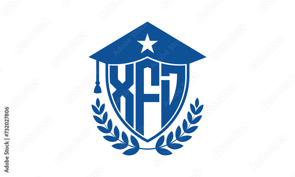 XFD three letter iconic academic logo design vector template. monogram ...