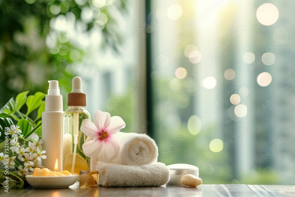 Skincare clean beauty cream, antiaging wellness treatment box. Body ...