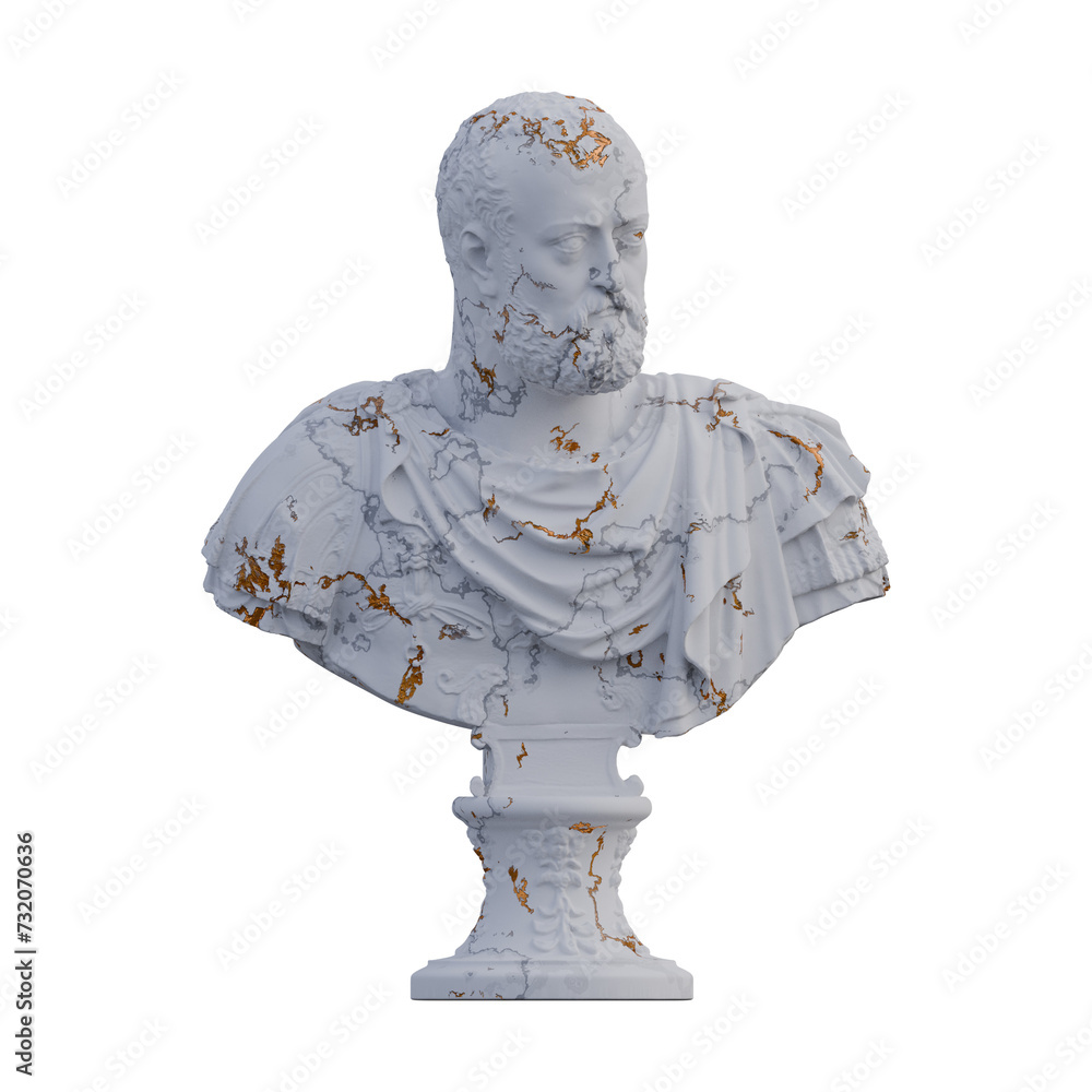 Bust of Cosimo I de 'Medici statue, 3d renders, isolated, perfect for ...