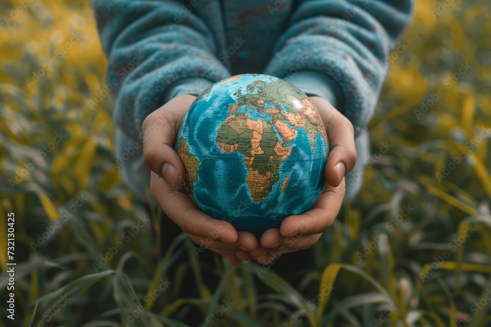 World environment day concept with a global perspective on eco-friendly ...