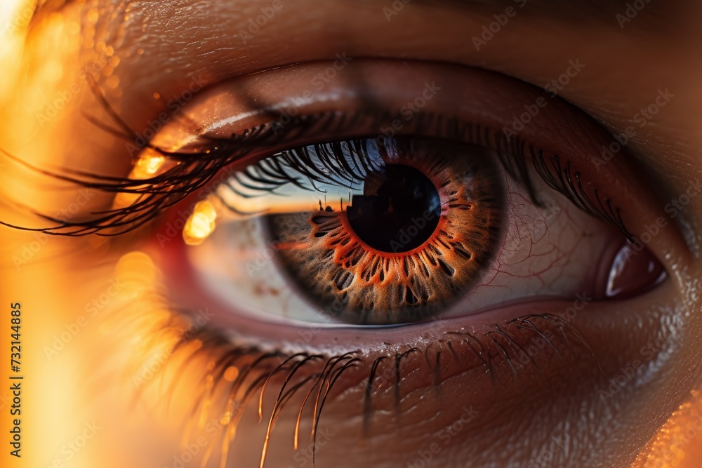 Ilustrace Human Eye color vision deficiency gene editing. Eye ocular ...