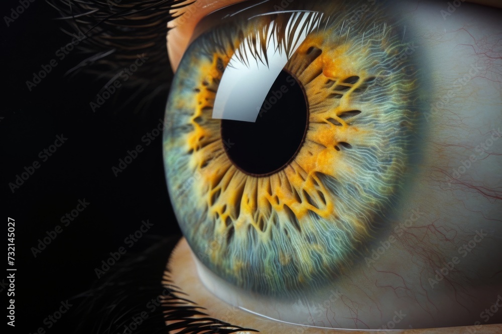 Illustration Stock Human Eye visionary thinker. Eye optic nerve ...