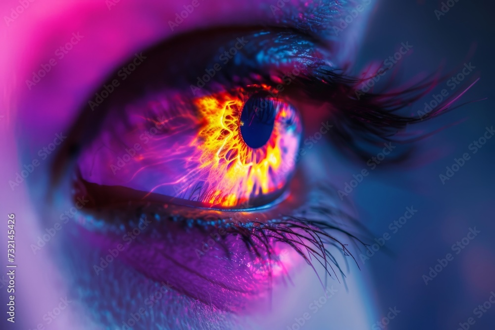 Human Eye color vision deficiency assistance. Eye vision therapy optic ...