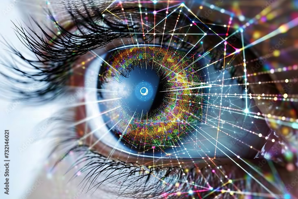 Illustration Stock Human Cyborg AI Eye orbital decompression surgery ...