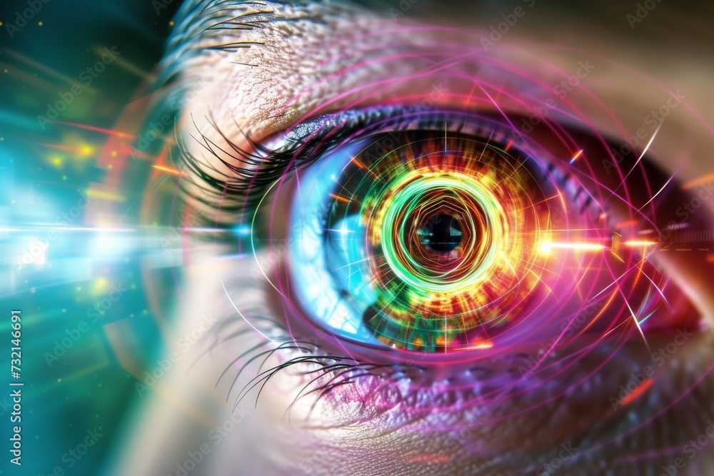 Human Cyborg AI Eye color blindness test. Eye pupillary constriction ... Human Cyborg AI Eye color blindness test. Eye pupillary constriction ...