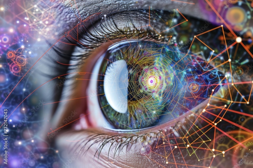 Stock-Illustration „Human Cyborg AI Eye color vision deficiency ...