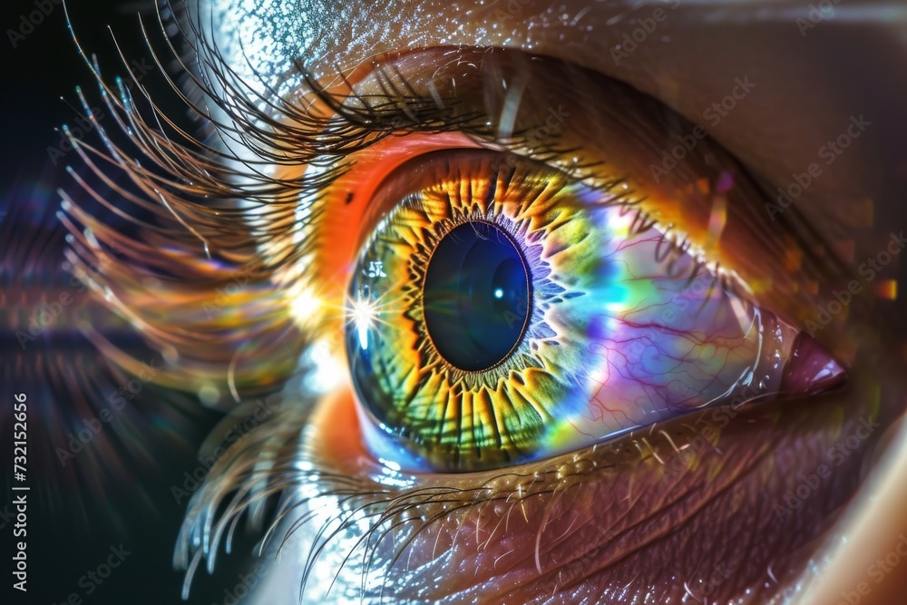 Human Cyborg AI Eye binocular vision. Eye aqueous humor optic nerve ...