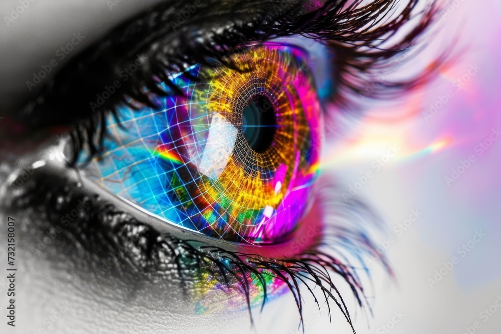 Human Cyborg AI Eye farnsworth munsell 100 hue test. Eye turquoise eye ...