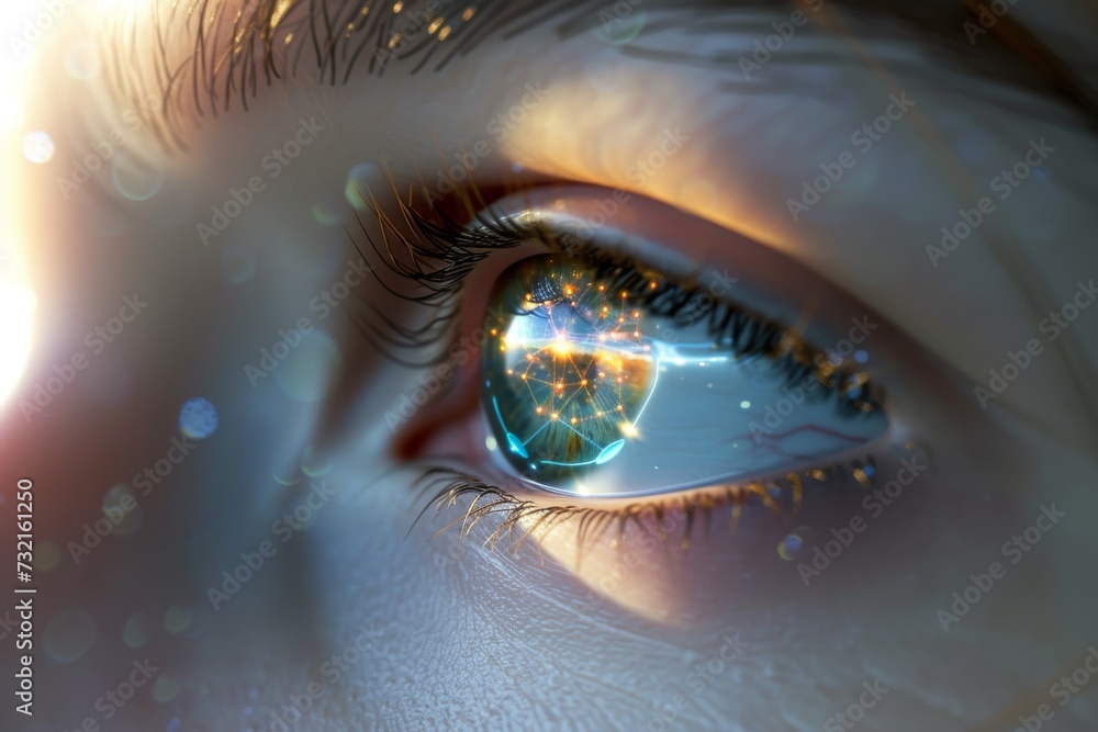 Stock-Illustration „Human Cyborg AI Eye night blindness. Eye chalazion ...