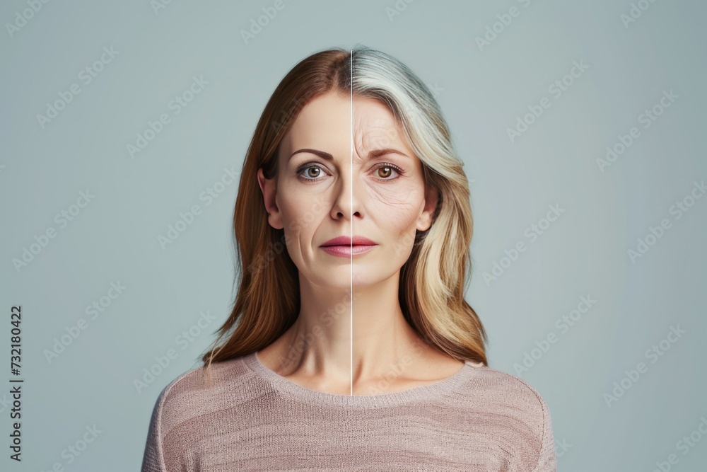 Aging cognitive flexibility. Comparison young to old woman herpes ...