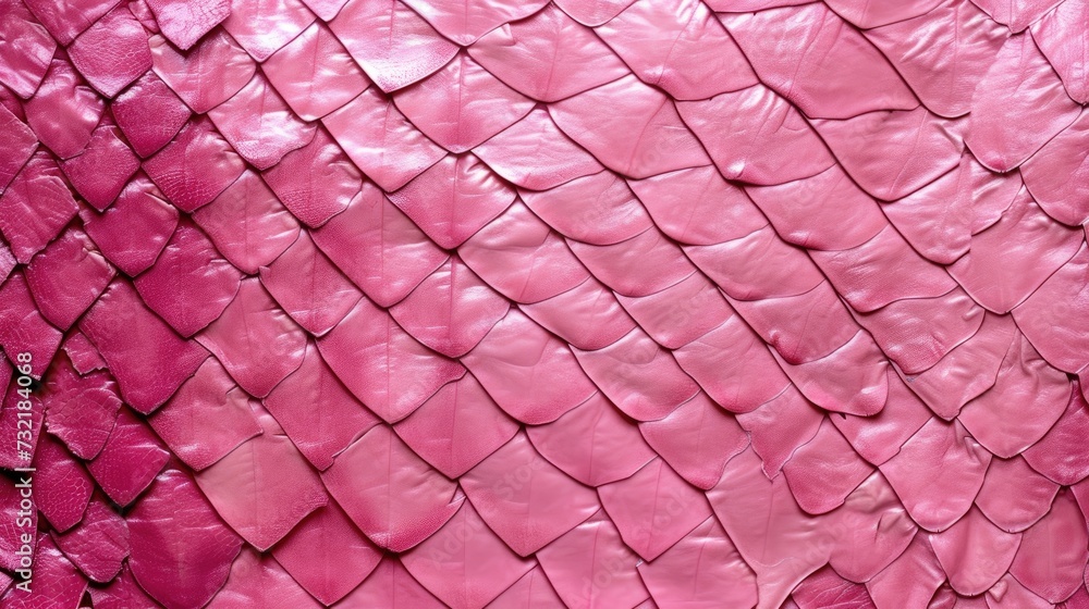 Soft pink leather textured with the exotic charm of reptilian scales ...