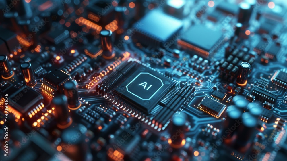 AI, artificial intelligence concept CPU digital technology artificial intelligence computer ...