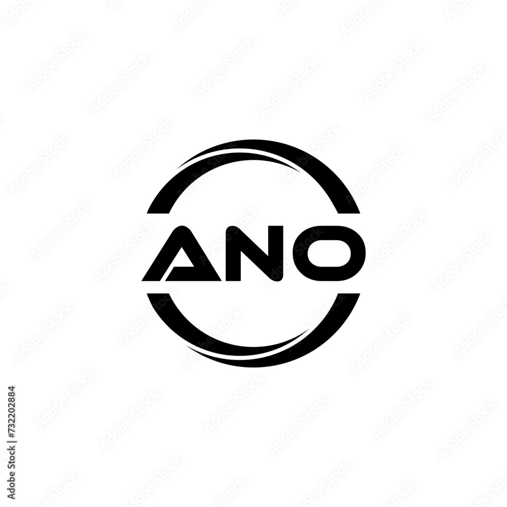 ANO letter logo design with white background in illustrator, cube logo ...