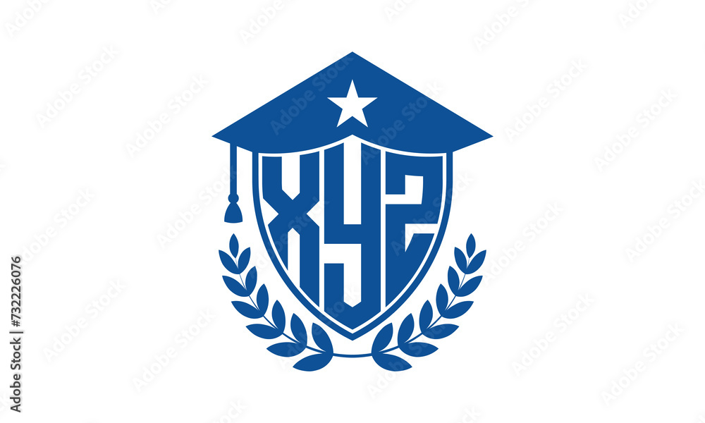 XYZ three letter iconic academic logo design vector template. monogram ...
