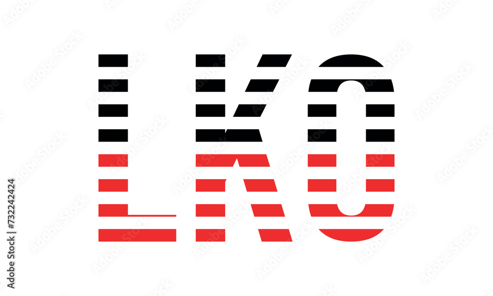 LKO three initial letter iconic line negative space minimal logo design ...