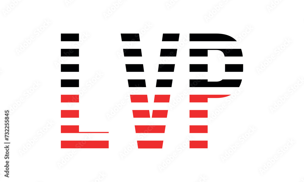 LVP three initial letter iconic line negative space minimal logo design ...