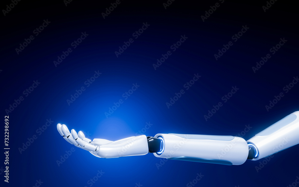 A robot or android arm opens its hand like it is holding something in ...