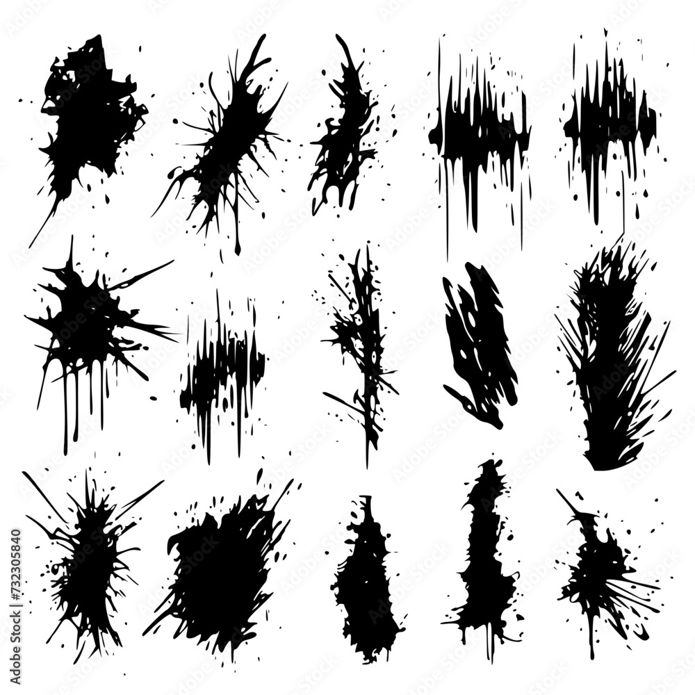 Vektor paint splatter svg, ink splatter svg, splatter silhouette, paint ...