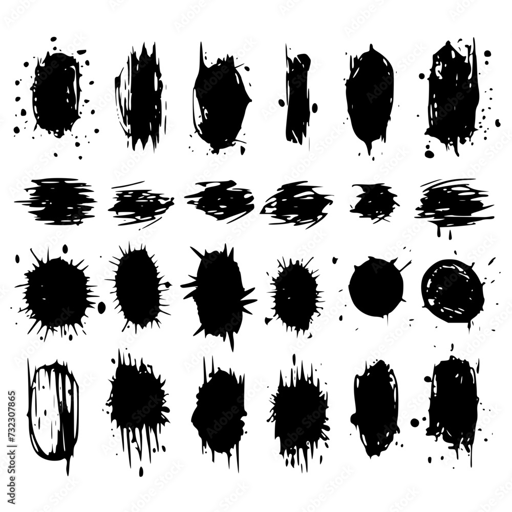 paint splatter svg, ink splatter svg, splatter silhouette, paint streak ...