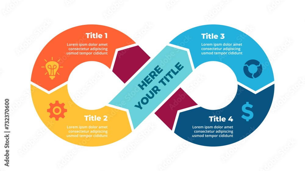 Circle Arrows Diagram. Infinity symbol infographic. Success concept ...