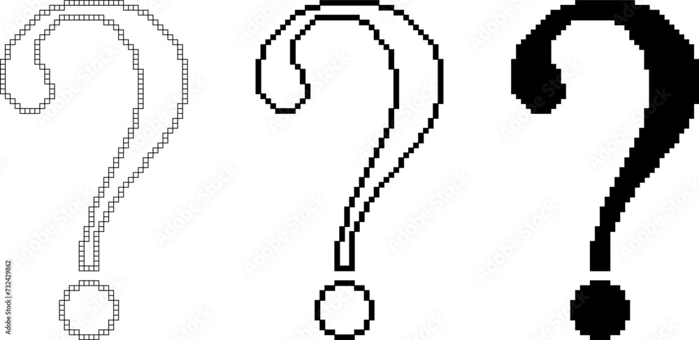 pixel art question mark icon set Stock Vector | Adobe Stock