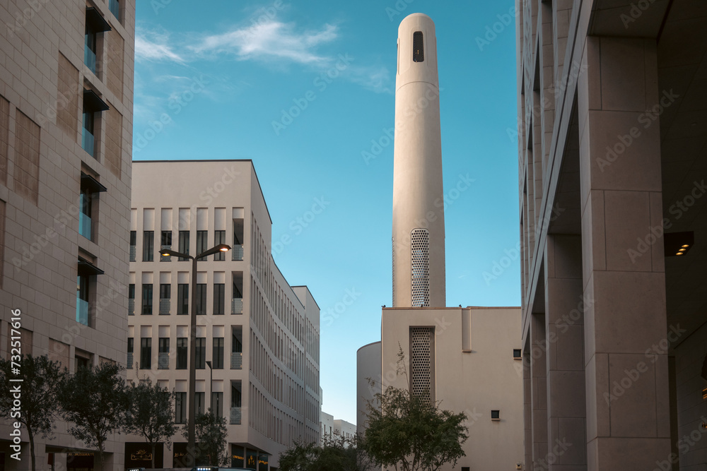 Doha, Qatar - February 3, 2024: Msheireb Mosque at Msheireb Downtown ...