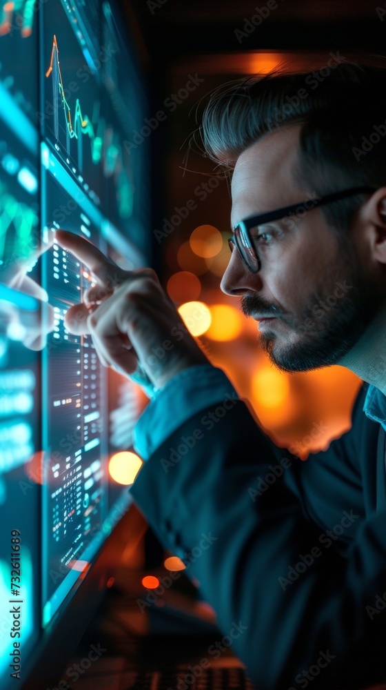 business intelligence manager in a company show data visualization ...