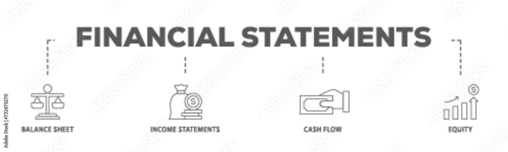Financial statements banner web icon illustration concept with icon of ...