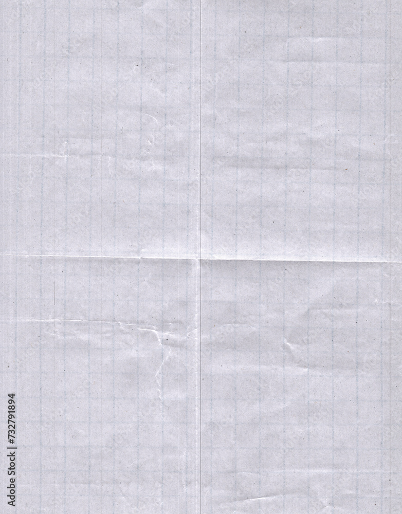 real high res scan of folded white paper surface with soft grid texture ...