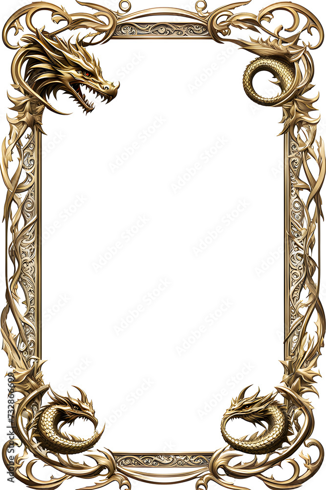 Dragon Border Frame PNG Transparent Background Stock Illustration ...