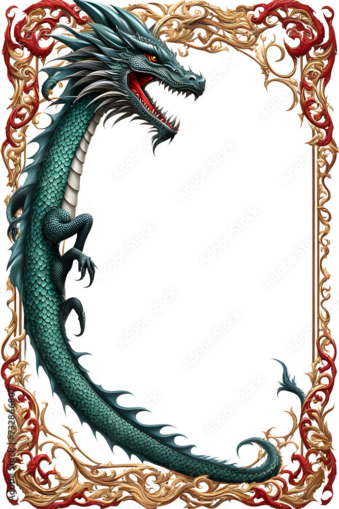 Dragon Border Frame PNG Transparent Background Stock Illustration ...