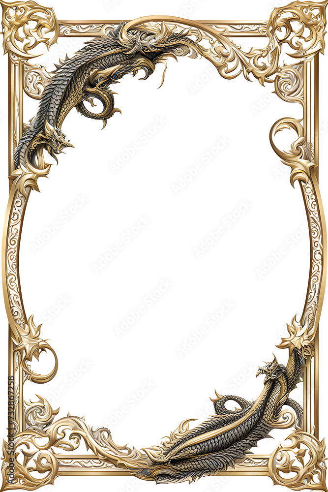 Dragon Border Frame PNG Transparent Background Stock Illustration ...