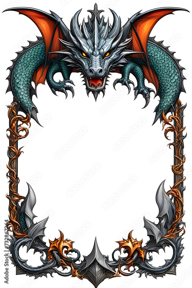 Dragon Border Frame PNG Transparent Background Stock Illustration ...