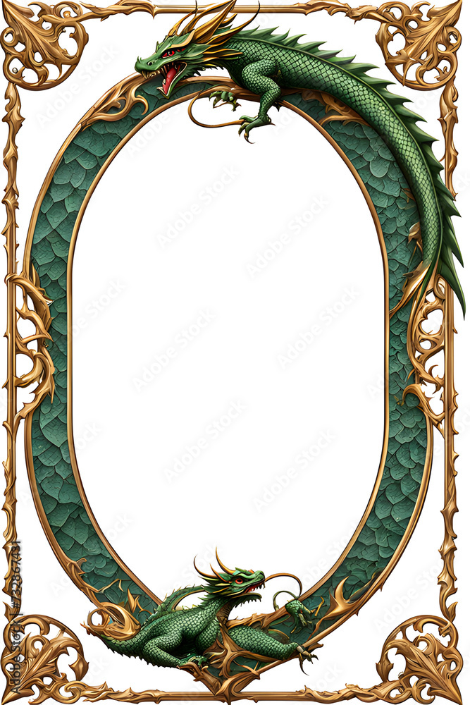 Dragon Border Frame PNG Transparent Background Stock Illustration ...