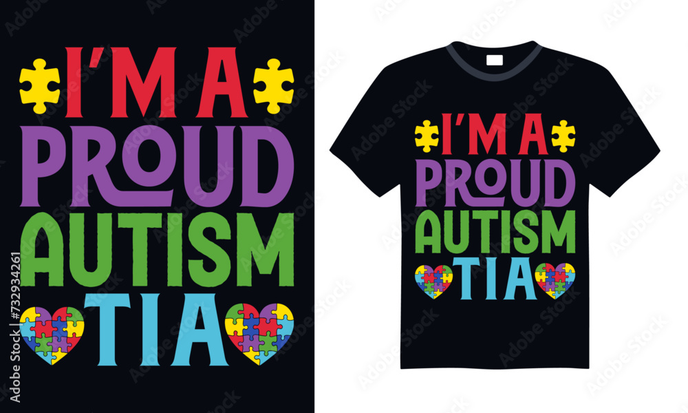 I’m A Proud Autism Tia - Autism t shirts design, Hand lettering ...
