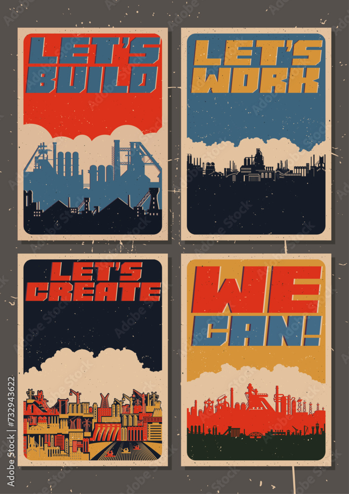 Factories, Plants, Cities, Construction Sites - Retro Working ...