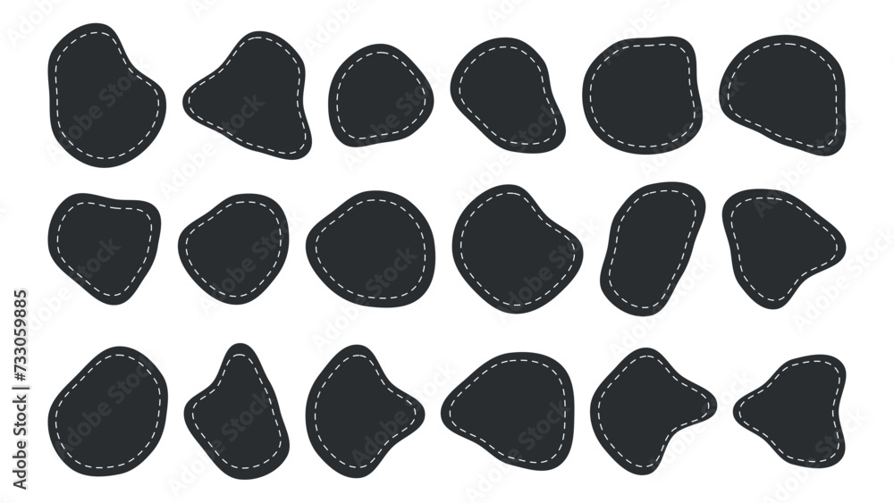 Random ink spread liquid black speech blotch paint spot irregular ...