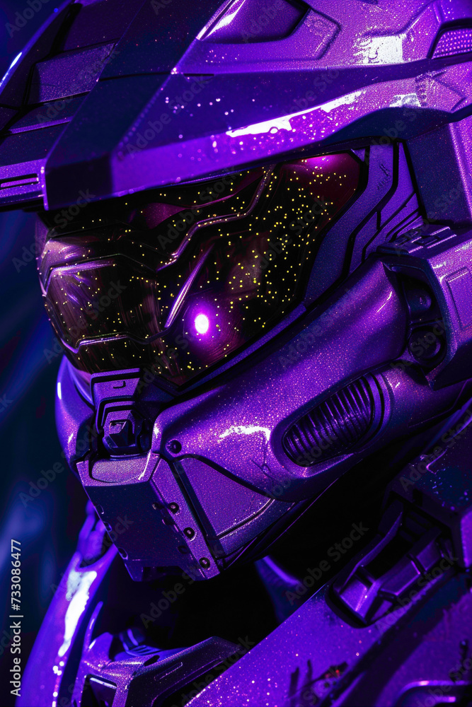 master chief helmet with golden coating on the helmet in pink and ...